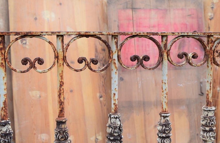 Antique White French Wrought Iron Balcony Railing, 19th Century For ...