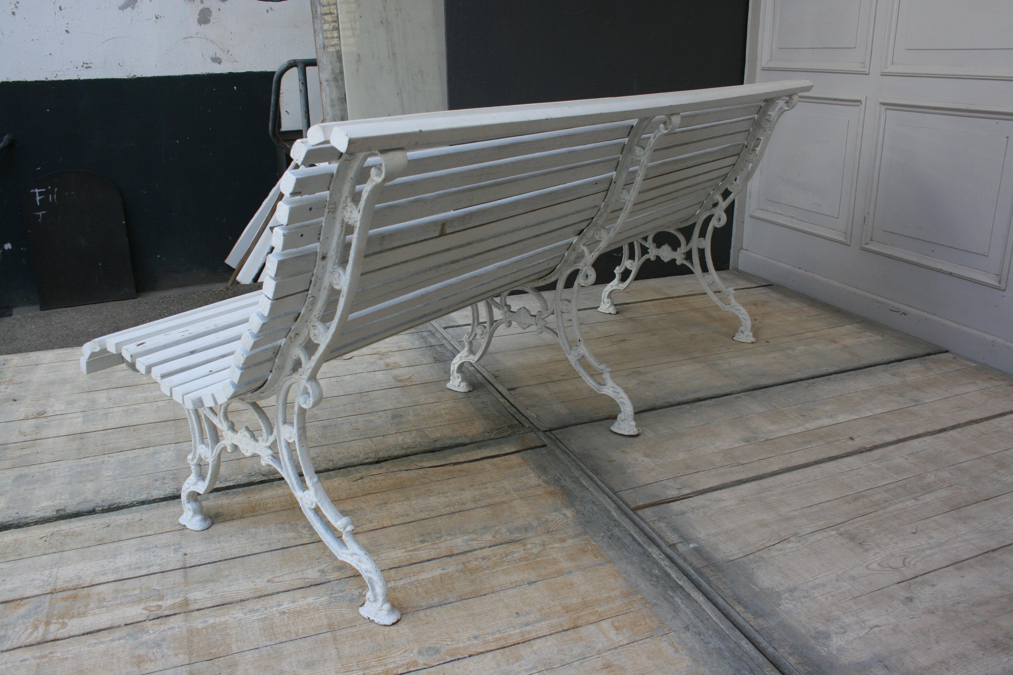 Antique White Garden Bench at 1stDibs