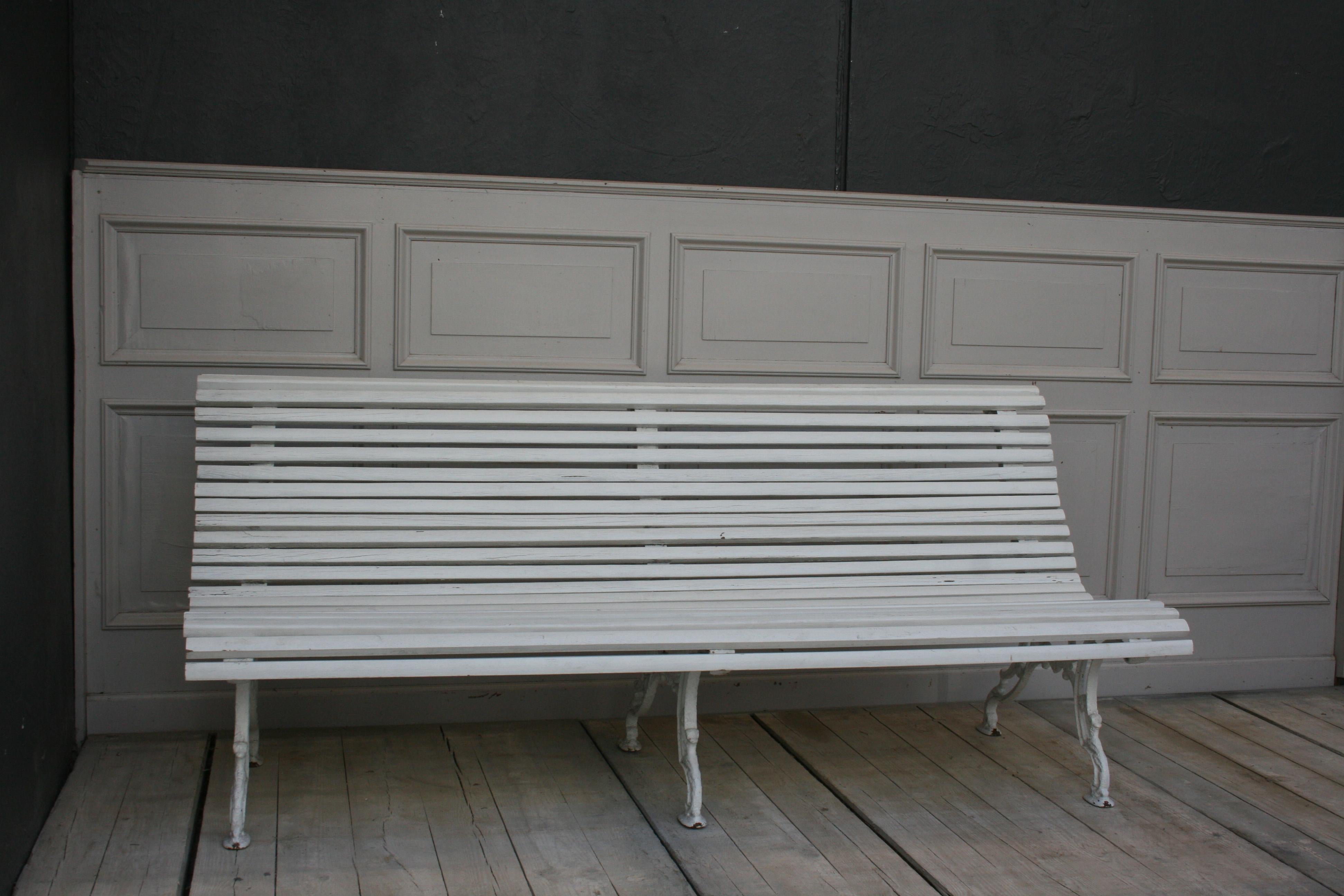 Antique White Garden Bench at 1stDibs