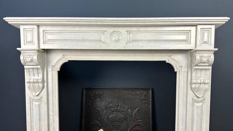 Antique White Marble Fireplace Surround For Sale at 1stDibs