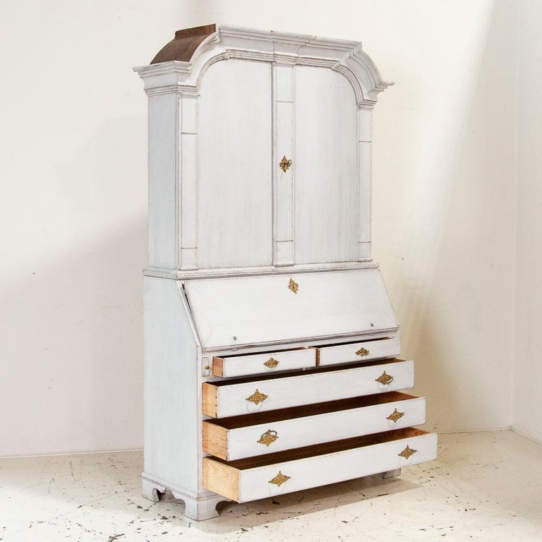 Antique White Painted Secretary Bureau at 1stDibs | antique white bureau