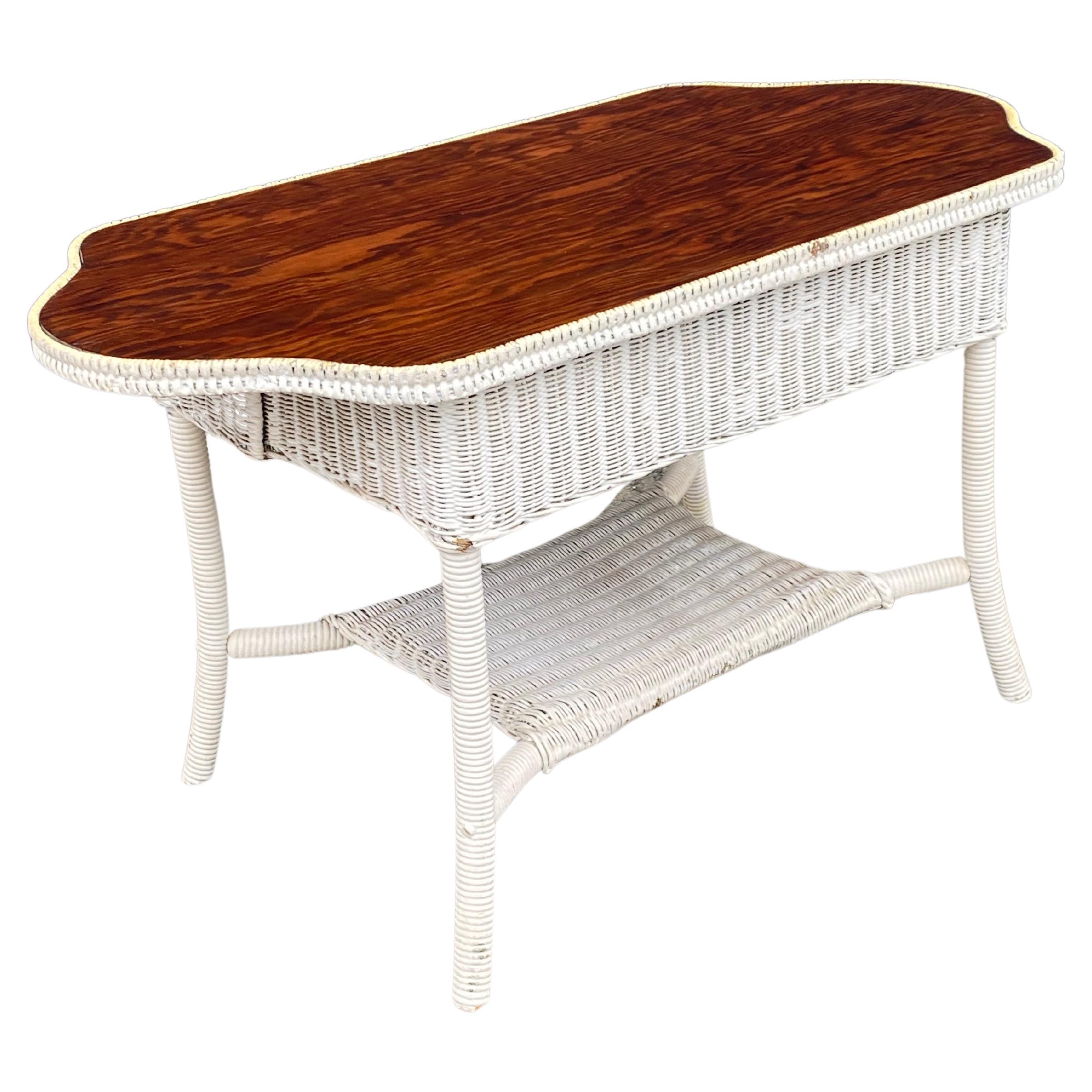 Antique Wicker Coffee Table For Sale at 1stDibs