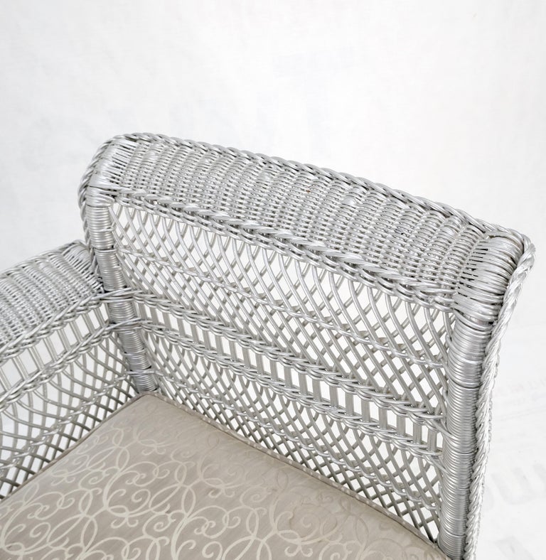 Antique Wicker Corner Chair Finished Painted in Silver Metal Finish ...