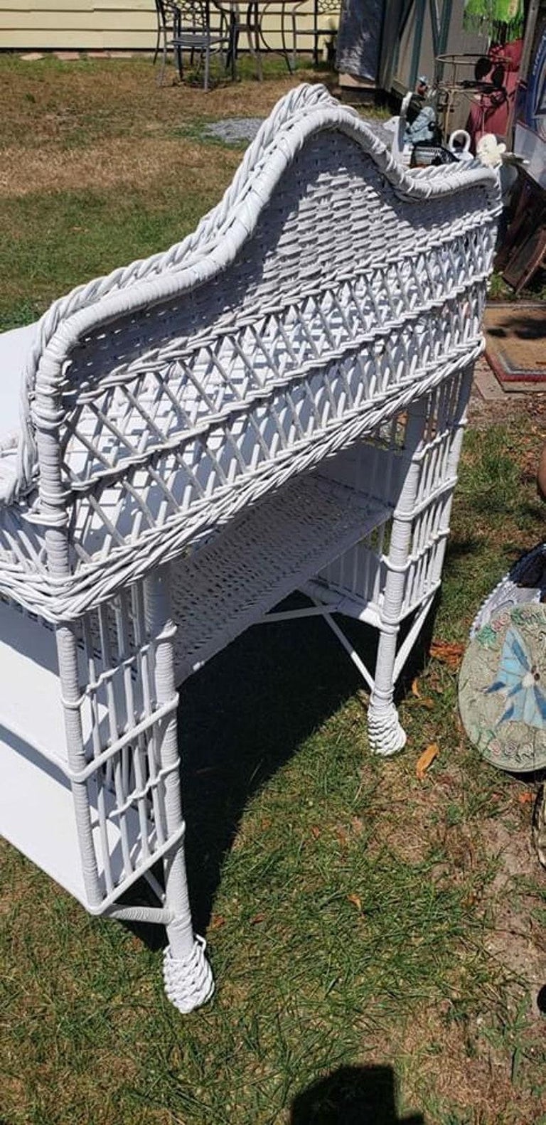 Wicker Desk Early 20th Century Wicker Vanity Table Antique at 1stDibs