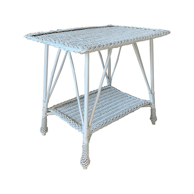 Antique Wicker Table For Sale at 1stDibs