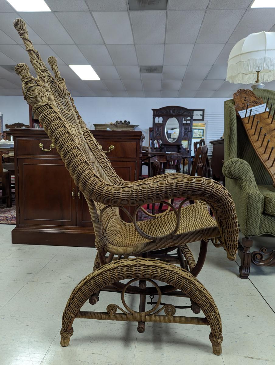 Antique Wicker Victorian Platform Rocker, Circa 1890’s For Sale at 1stDibs