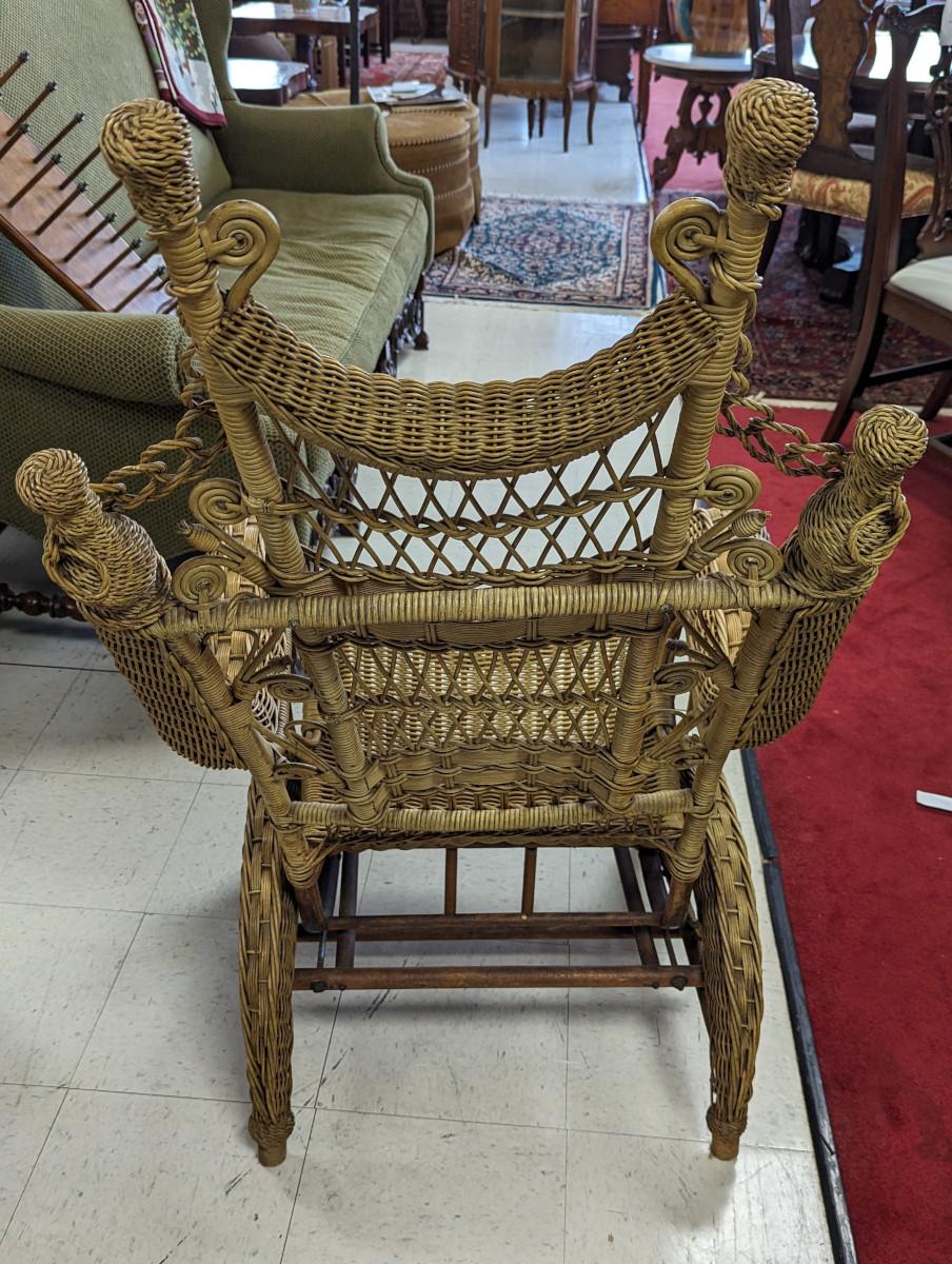 Antique Wicker Victorian Platform Rocker, Circa 1890’s For Sale at 1stDibs