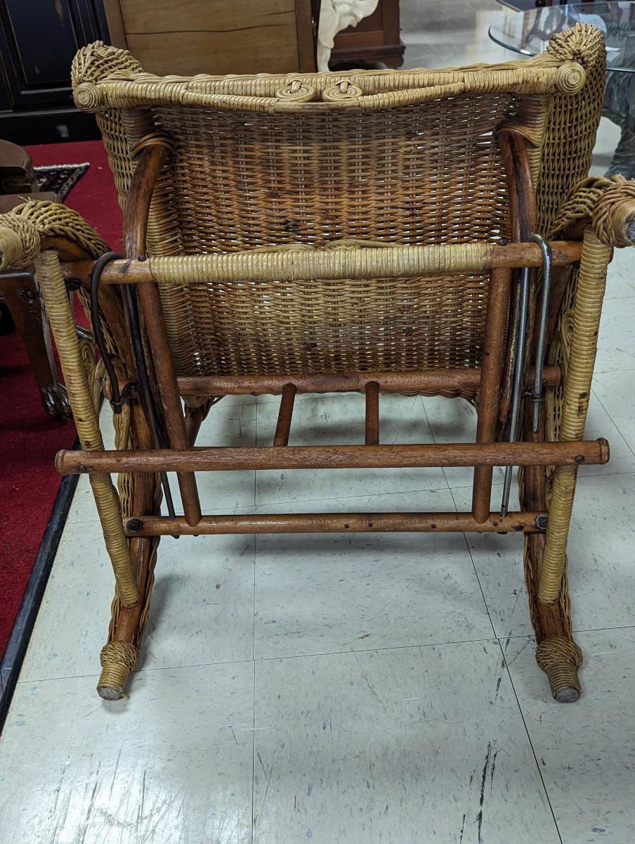 Antique Wicker Victorian Platform Rocker, Circa 1890’s For Sale at 1stDibs