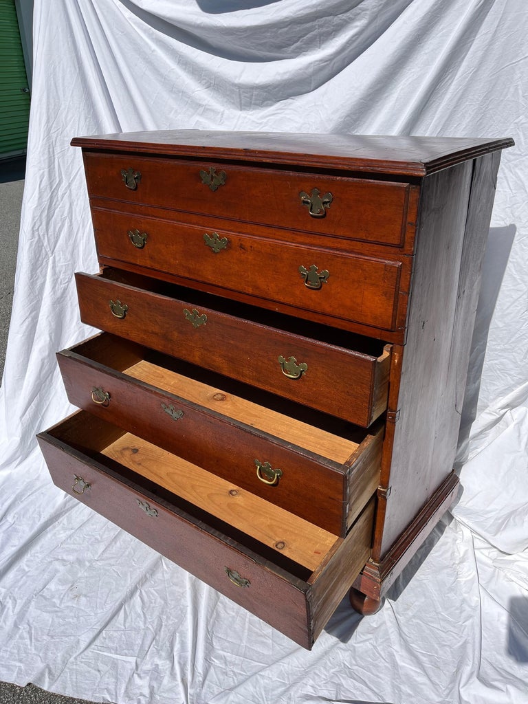 Antique William and Mary Style 19th Century Mule Chest of Drawers with ...