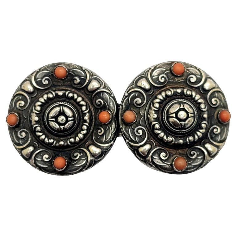 William B Kerr 344 Sterling Silver 2pc Belt Buckle For Sale at 1stDibs
