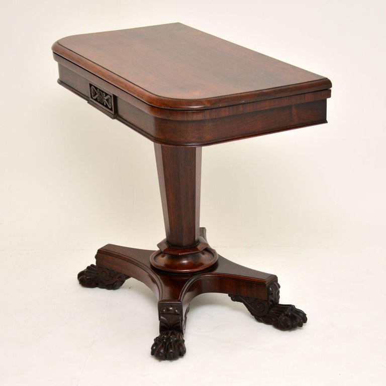 Antique William IV Rosewood Card Table at 1stDibs