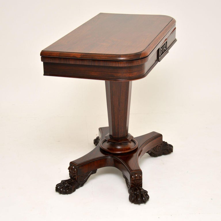 Antique William IV Rosewood Card Table at 1stDibs