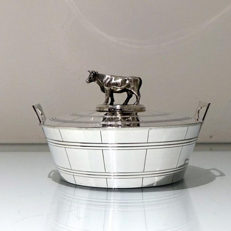 Antique William IV Sterling Silver Butter Dish London 1834 Charles Fox ...