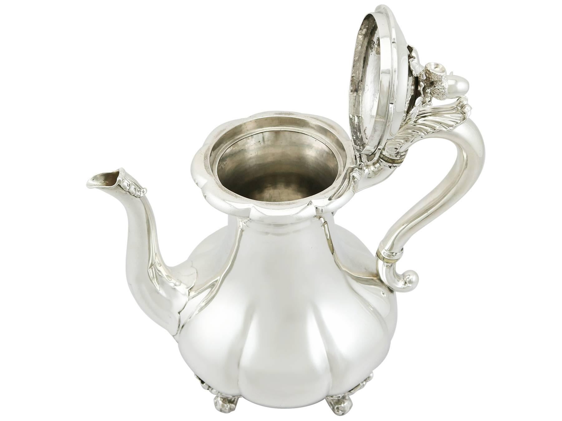 1836 Antique Sterling Silver Coffee Pot at 1stDibs