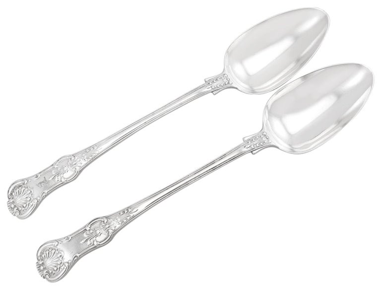 Antique Sterling Silver Queen's Pattern Gravy Spoons For Sale at 1stDibs