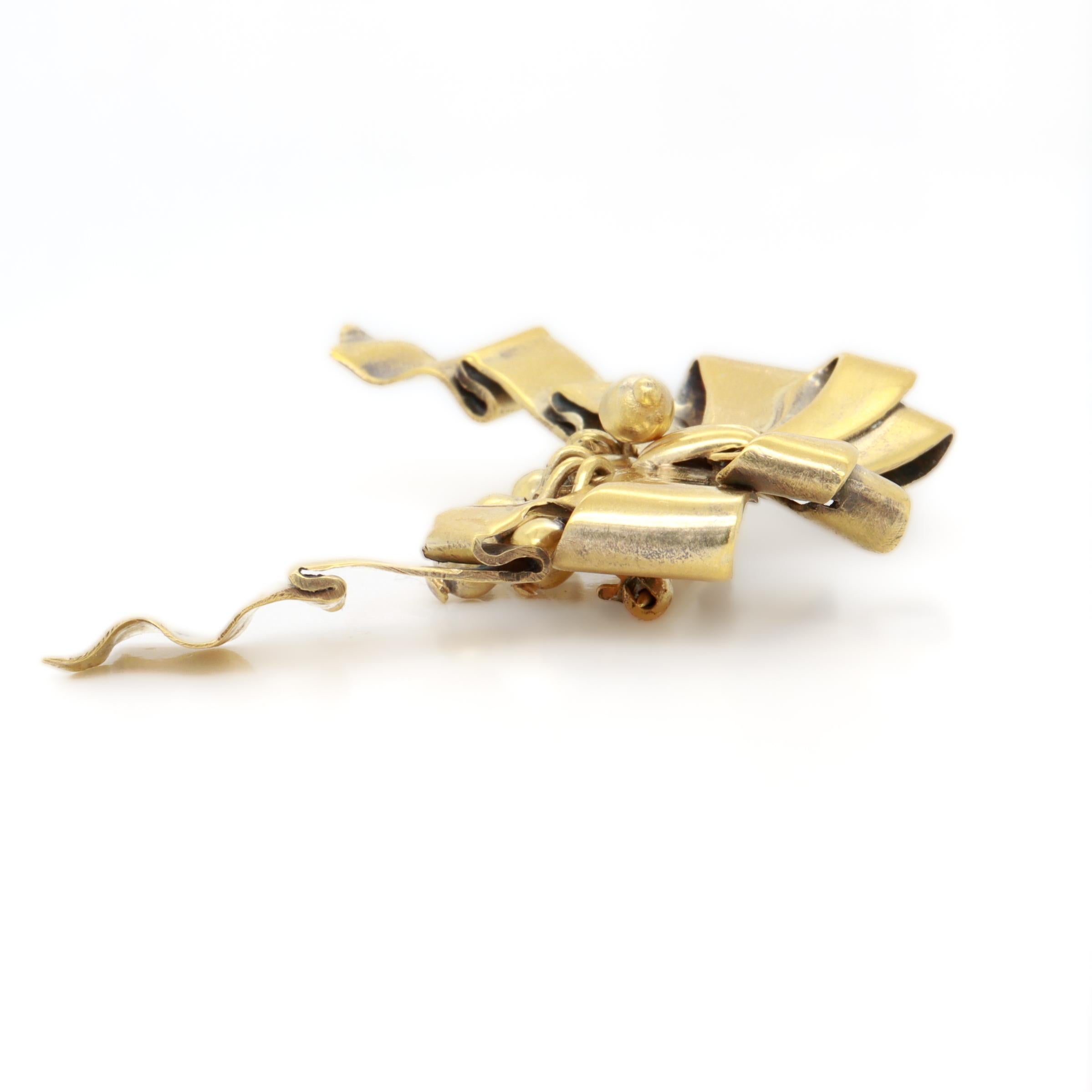 Antique William Spratling Mexican Gilt Sterling Silver Bow or Ribbon ...