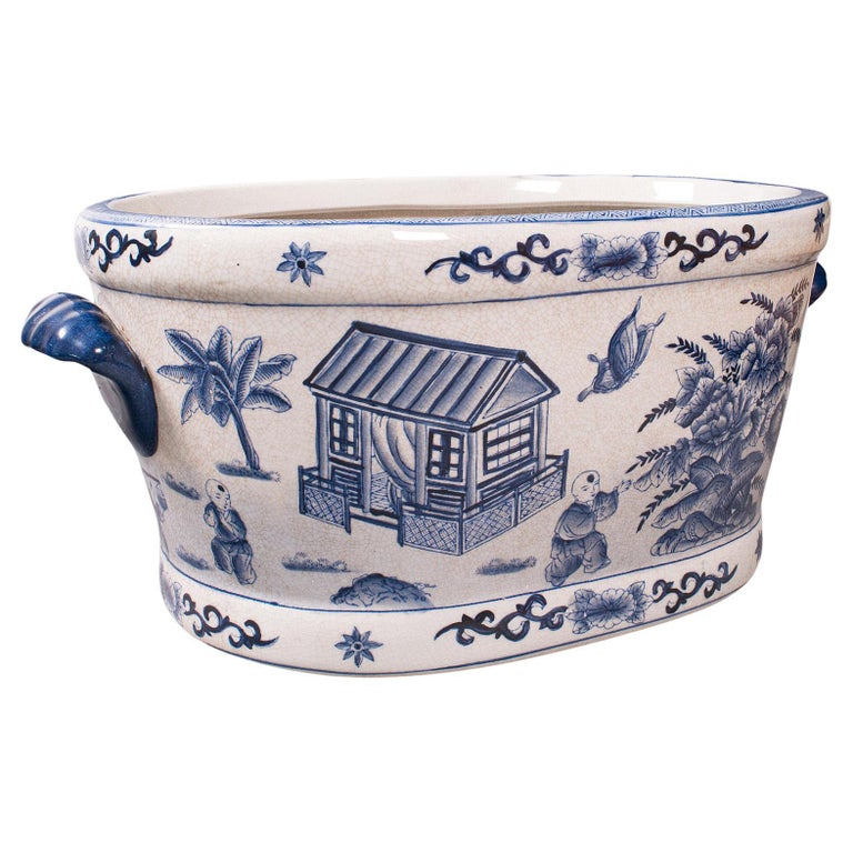 Antique Wine Bottle Cooler, Chinese, Decorative Ice Bucket, Planter ...