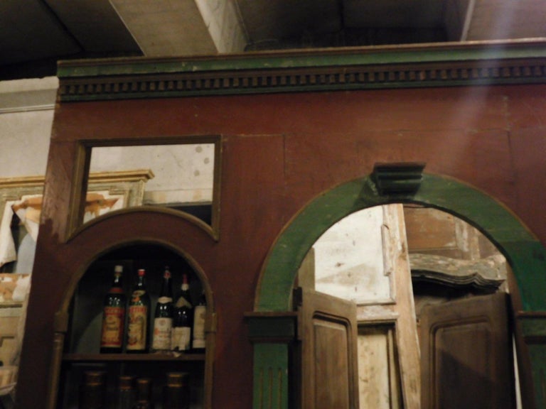 Antique Wine Cellar Furniture, in Two Wall Bodies, Red/Green Wood ...