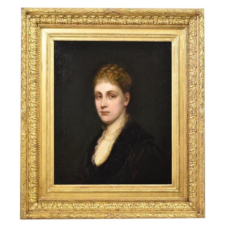 Antique Woman Portrait Painting, Russian Lady, Oil On Canvas, XIX ...