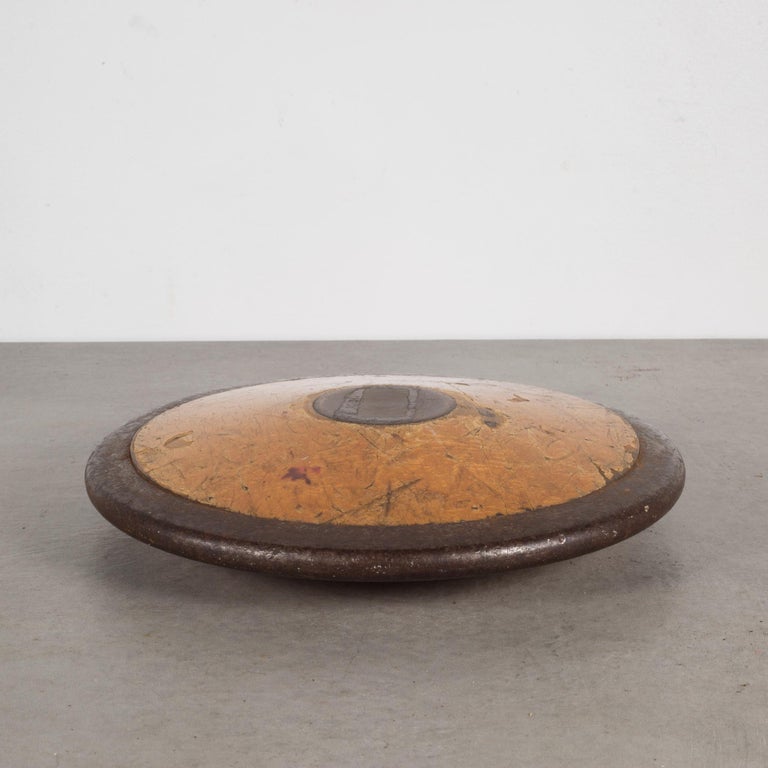 Antique Wood, Brass and Steel Discus, circa 1920 at 1stDibs
