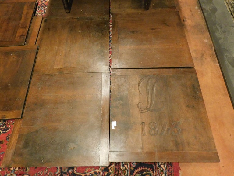 Antique Wood Walnut Floor Dated 1843, Perfect and Original Patina at ...