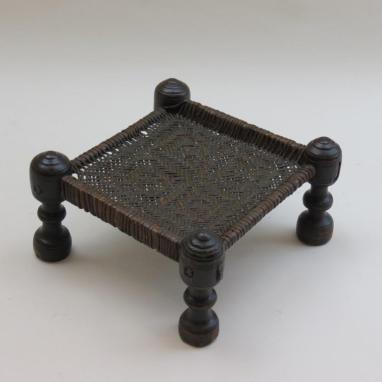 Antique Wooden and Leather Swat Stool, Pakistan at 1stDibs | wooden ...