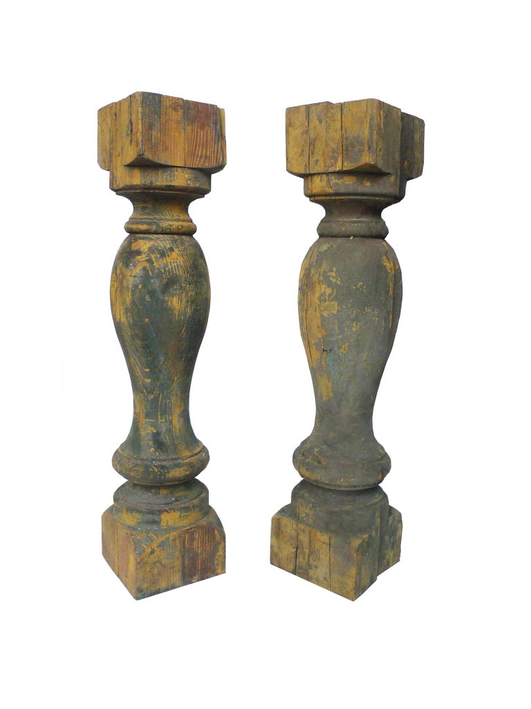 Antique Wooden Balusters, a Pair at 1stDibs | antique wood balusters ...