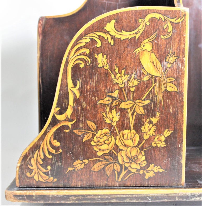 Antique Wooden Book Mill or Rotating Desk Bookcase with Flower and Bird ...