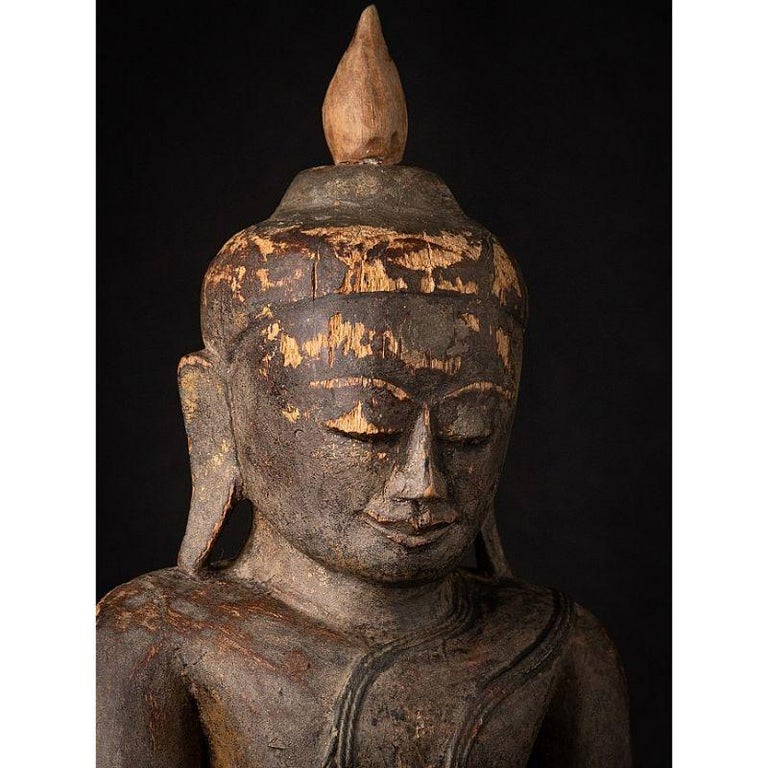 Antique Wooden Burmese Buddha Statue from Burma For Sale at 1stDibs
