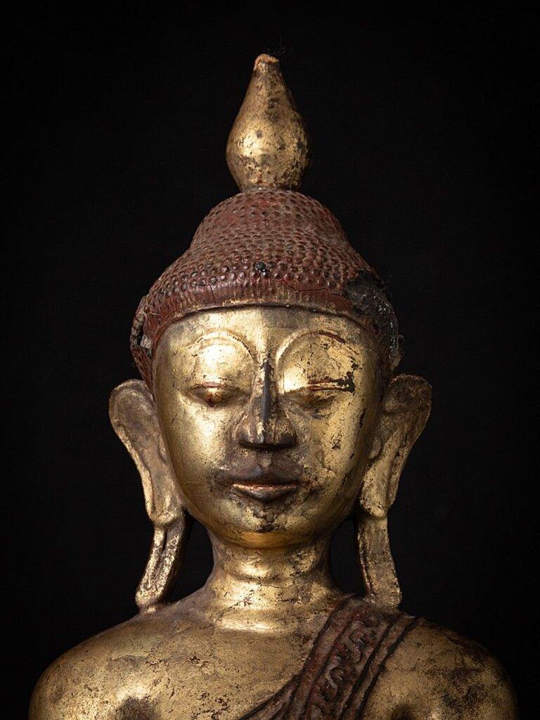 Antique Wooden Burmese Buddha Statue from Burma For Sale at 1stDibs