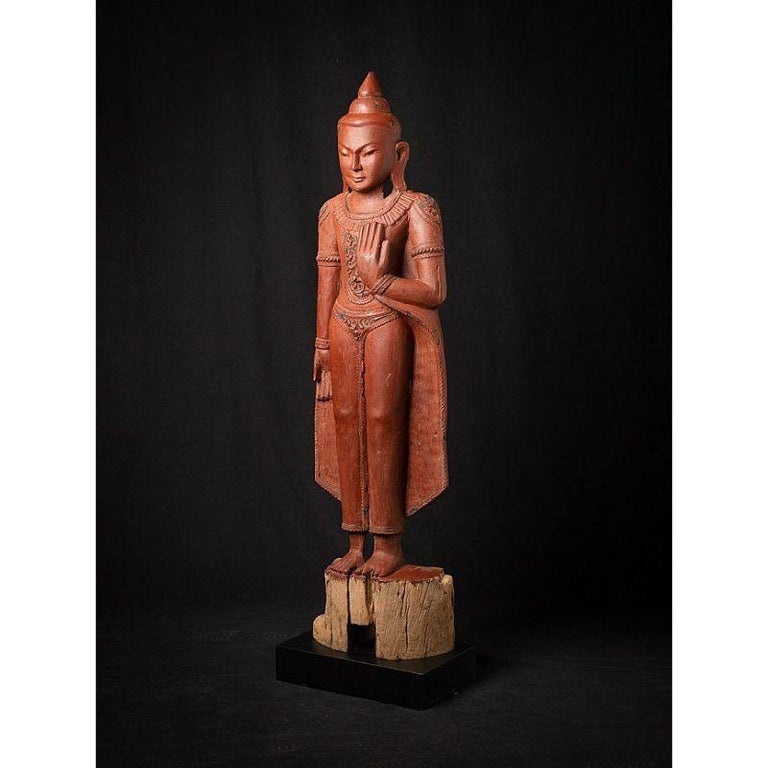 Antique wooden Burmese Buddha statue from Burma For Sale at 1stDibs