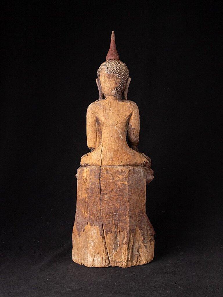 Antique Wooden Burmese Buddha Statue from Burma For Sale at 1stDibs