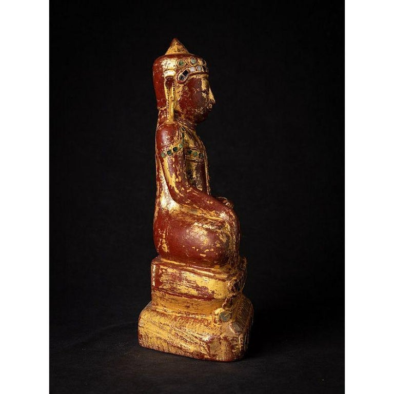 Antique Wooden Burmese Buddha Statue from Burma For Sale at 1stDibs