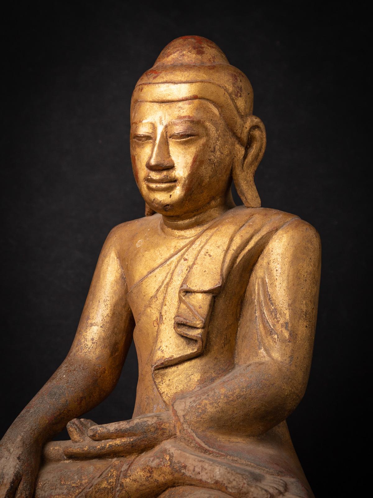 Antique wooden Burmese Buddha statue from Burma For Sale at 1stDibs