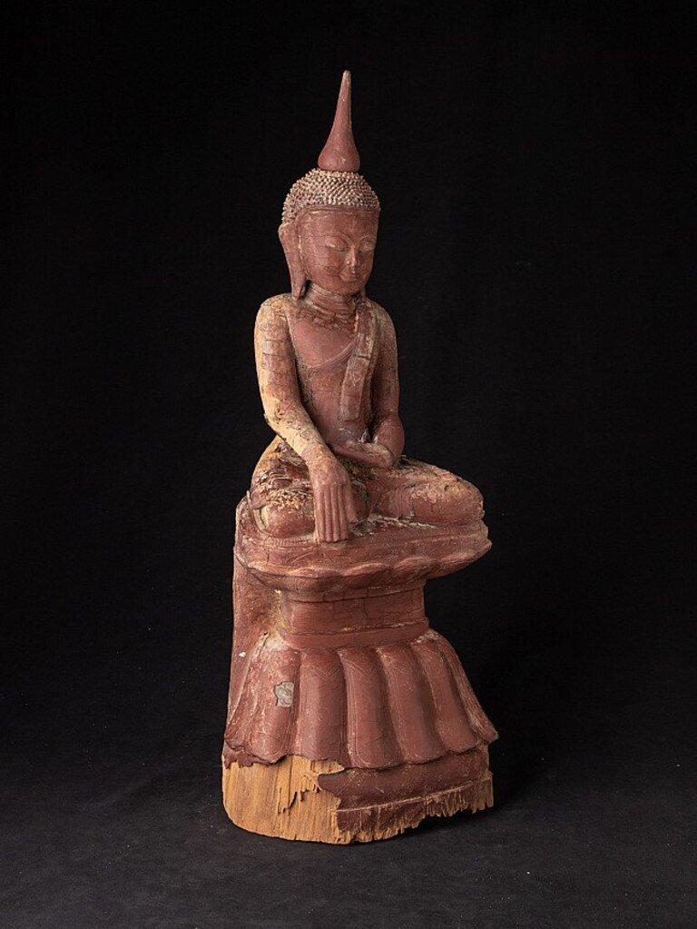 Antique Wooden Burmese Buddha Statue from Burma For Sale at 1stDibs