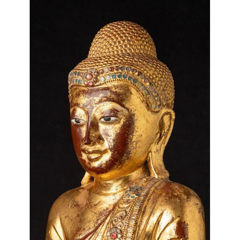 Antique Wooden Burmese Buddha Statue from Burma For Sale at 1stDibs