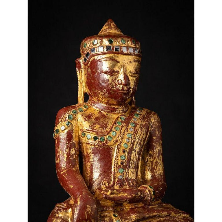 Antique Wooden Burmese Buddha Statue from Burma For Sale at 1stDibs