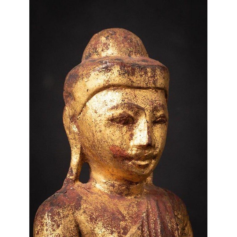 Antique Wooden Burmese Buddha Statue from Burma For Sale at 1stDibs