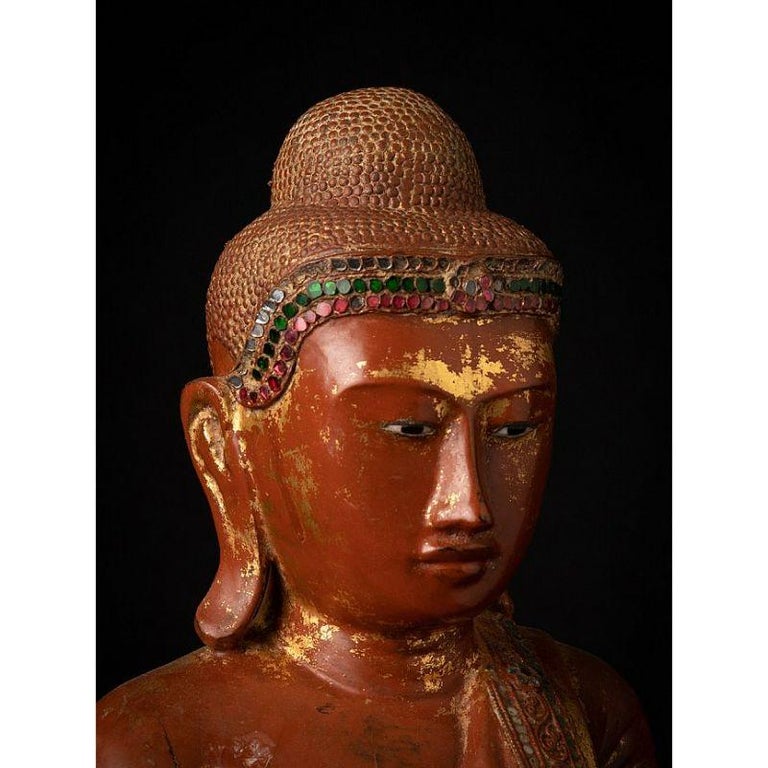 Antique Wooden Burmese Buddha Statue from Burma For Sale at 1stDibs