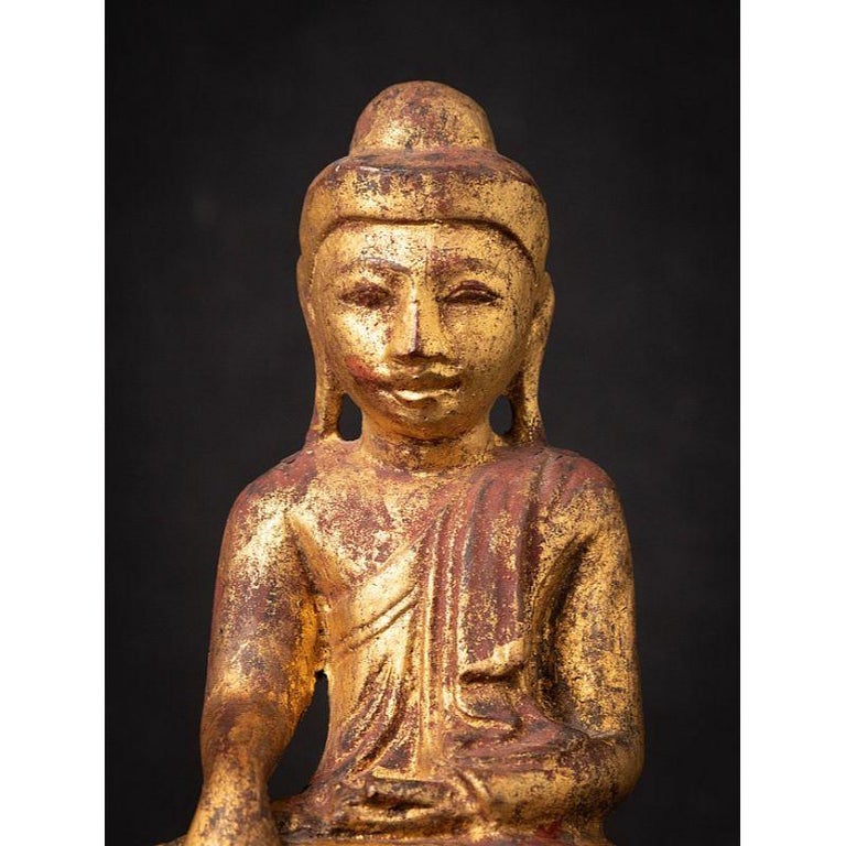 Antique Wooden Burmese Buddha Statue from Burma For Sale at 1stDibs