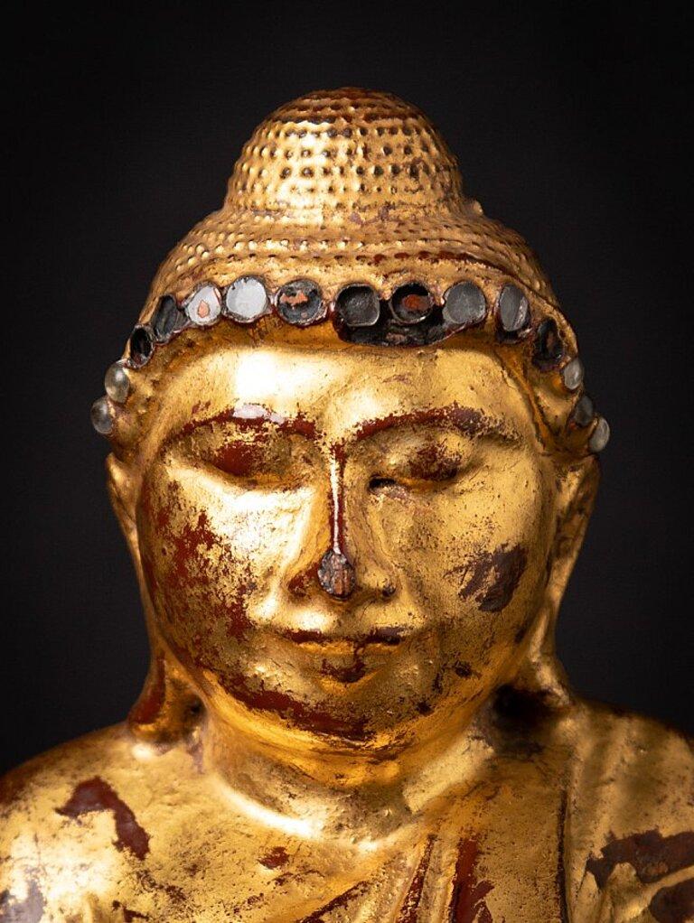 Antique Wooden Burmese Buddha Statue from Burma For Sale at 1stDibs