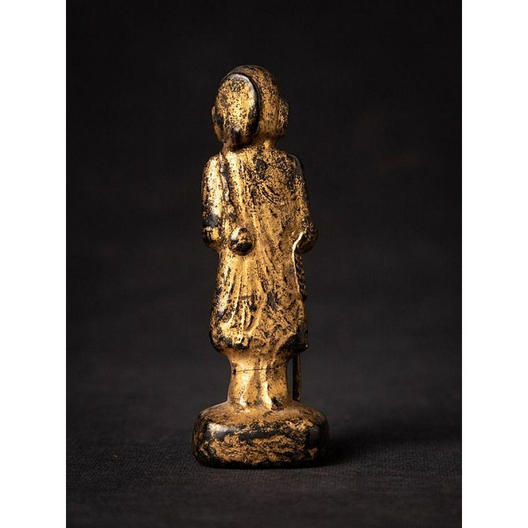Antique Wooden Burmese Monk Statue from Burma For Sale at 1stDibs