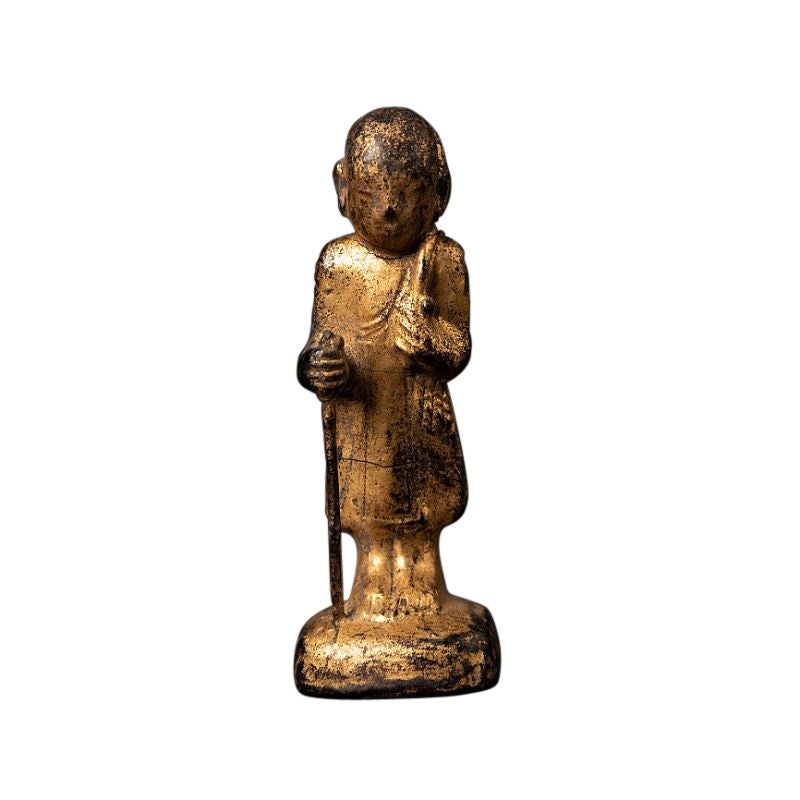 Antique Wooden Burmese Monk Statue from Burma For Sale at 1stDibs