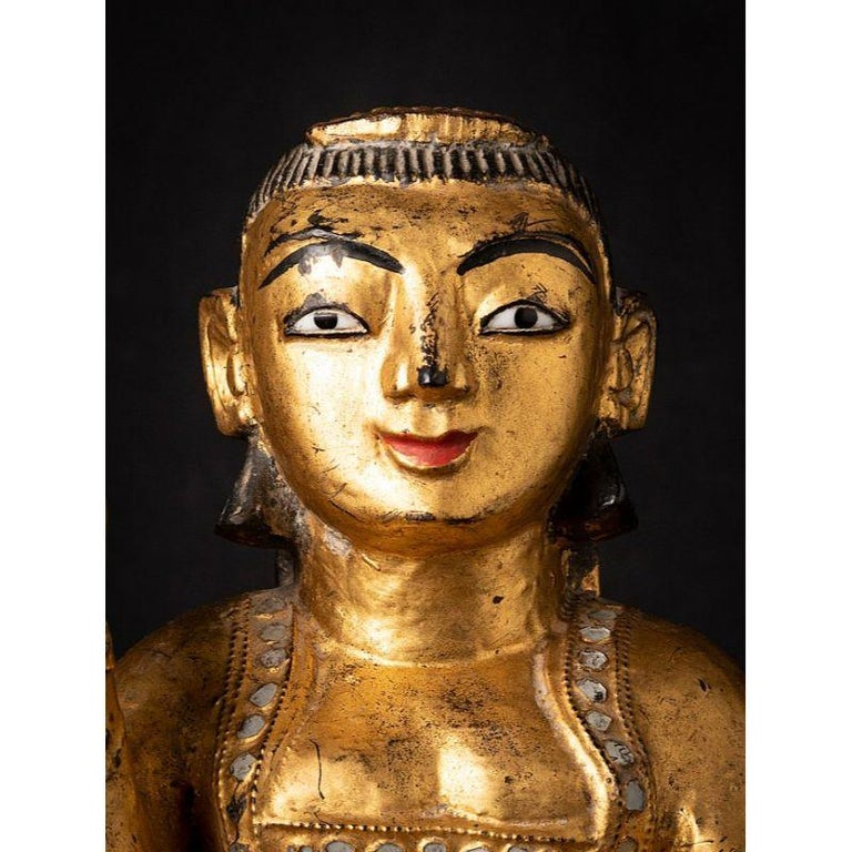 Antique Wooden Burmese Nat Statue from Burma For Sale at 1stDibs