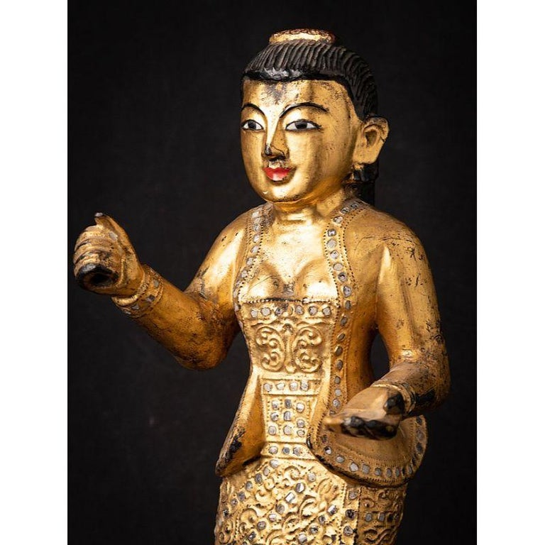 Antique Wooden Burmese Nat Statue from Burma For Sale at 1stDibs