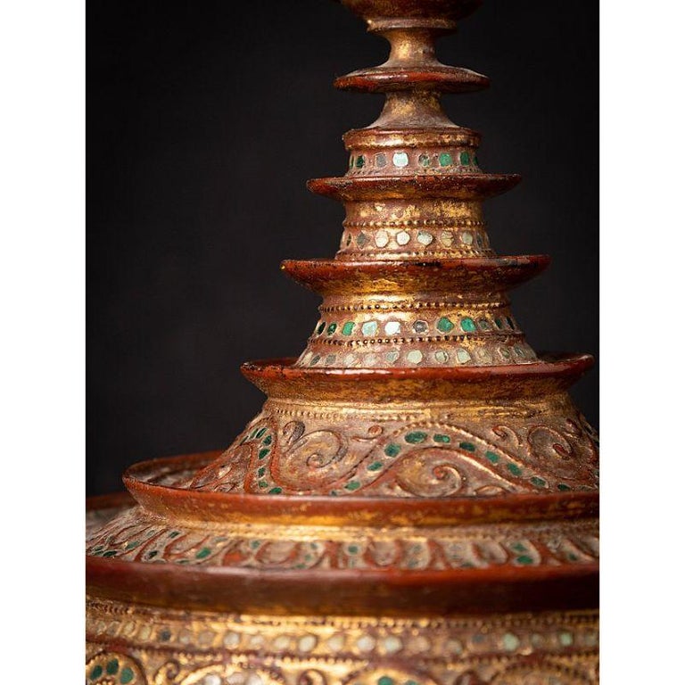 Antique Wooden Burmese Offering Vessel from Burma For Sale at 1stDibs