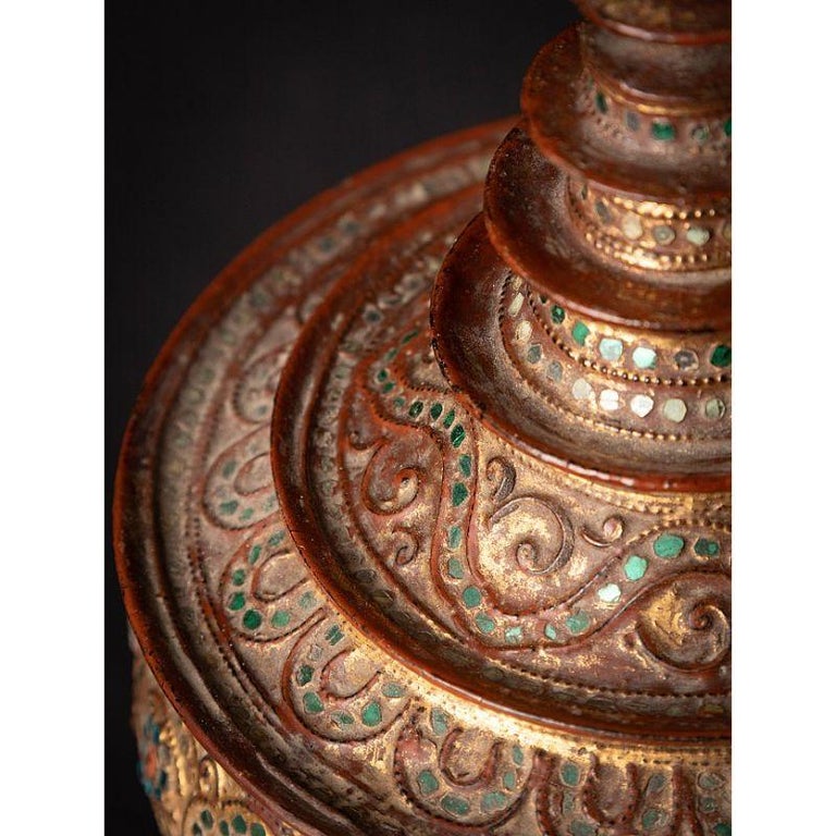 Antique Wooden Burmese Offering Vessel from Burma For Sale at 1stDibs