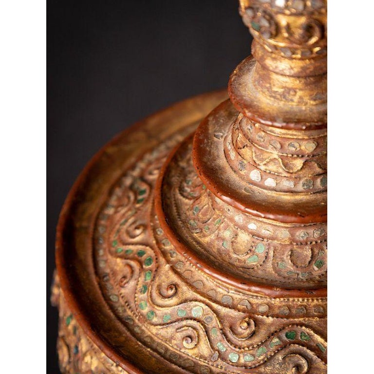 Antique Wooden Burmese Offering Vessel from Burma For Sale at 1stDibs