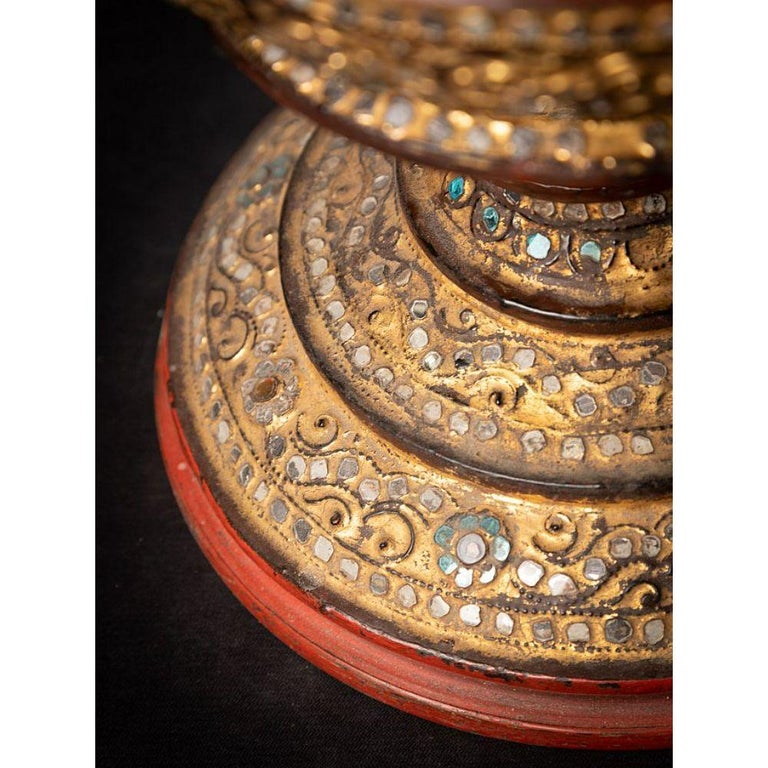 Antique wooden Burmese offering vessel from Burma For Sale at 1stDibs