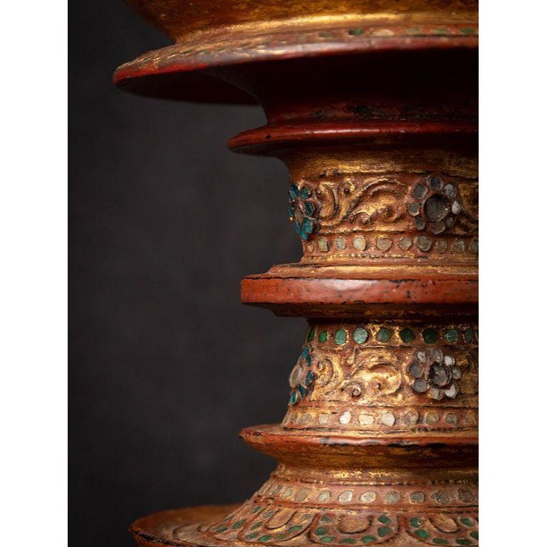Antique Wooden Burmese Offering Vessel from Burma For Sale at 1stDibs